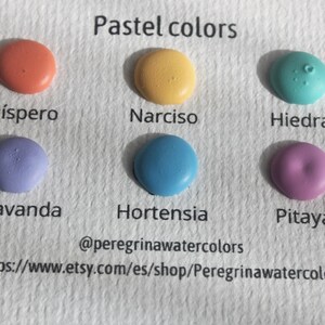Handmade Pastel Watercolor Dot Sample Card, 6 Pastel Watercolor Paint ...