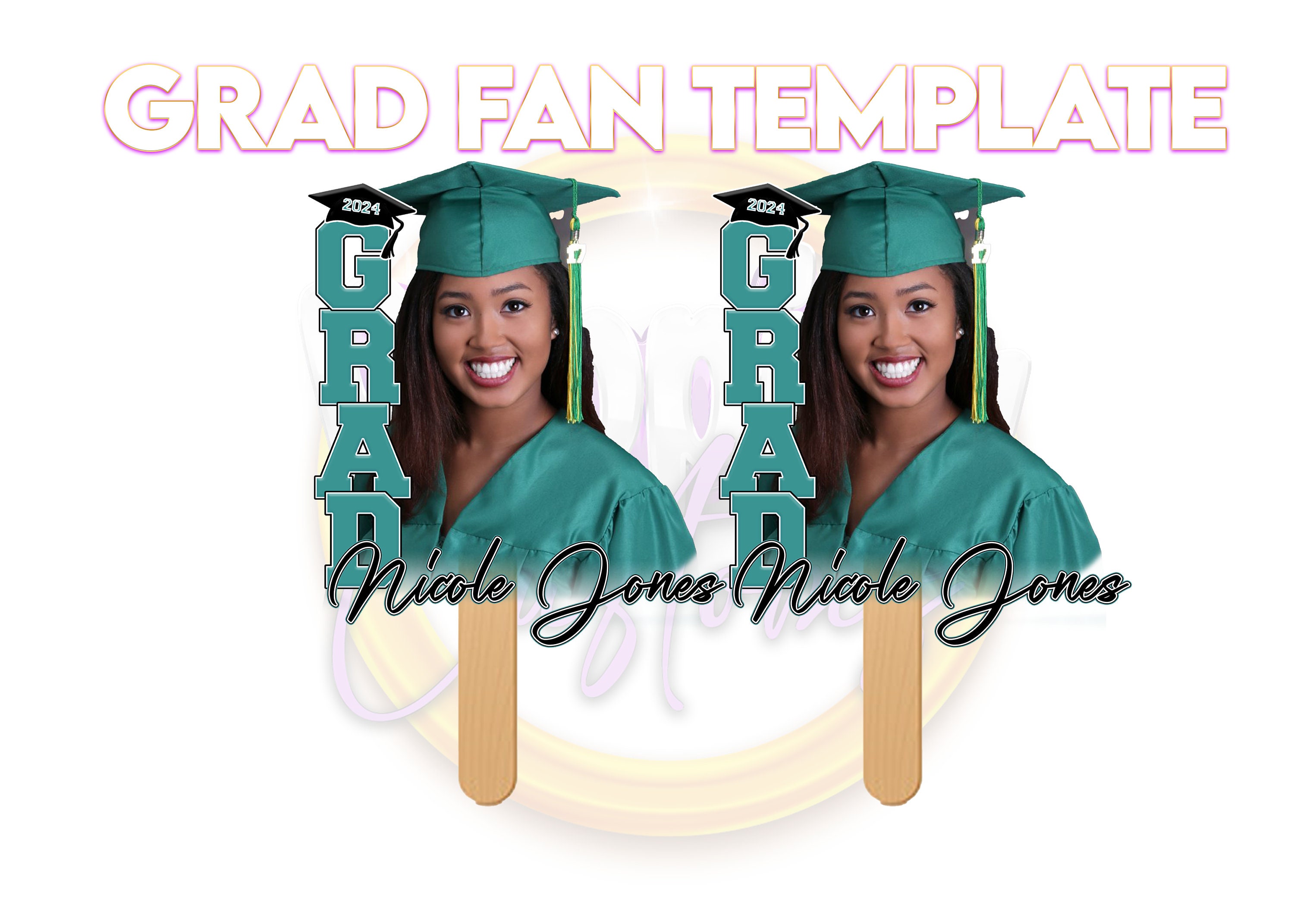 Editable Graduation Fan Template DIY Template - Etsy