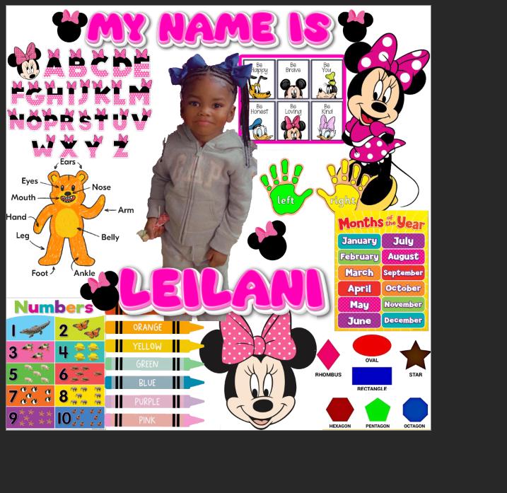 Minnie Mouse Learning Table Design Editable Photoshop Template - Etsy