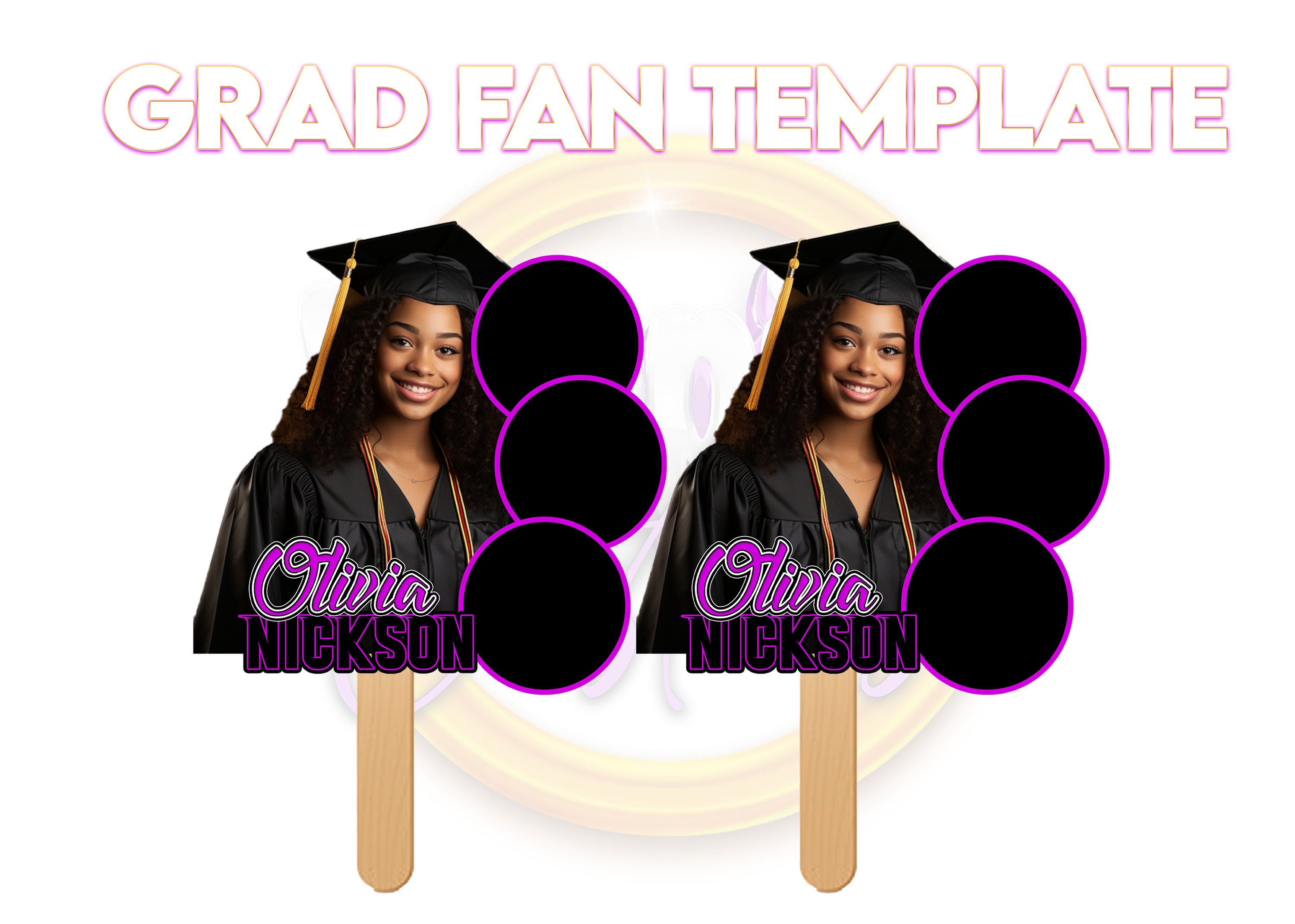 Editable Graduation Fan Template DIY Template - Etsy