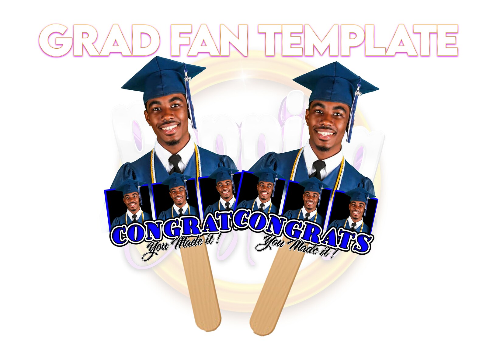 Editable Graduation Fan Template DIY Template - Etsy