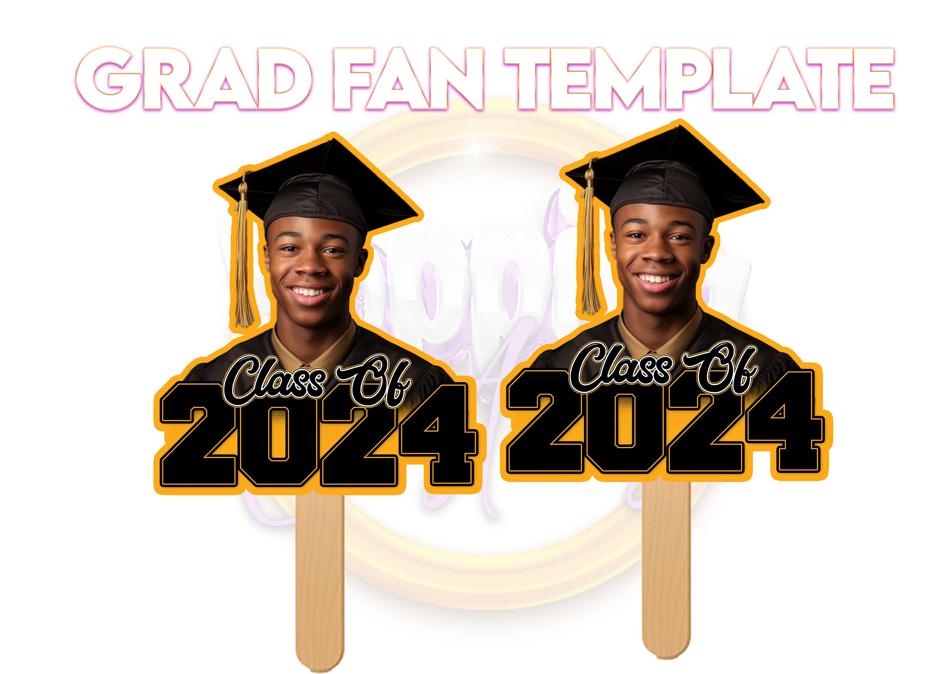 Editable Graduation Fan Template DIY Template - Etsy