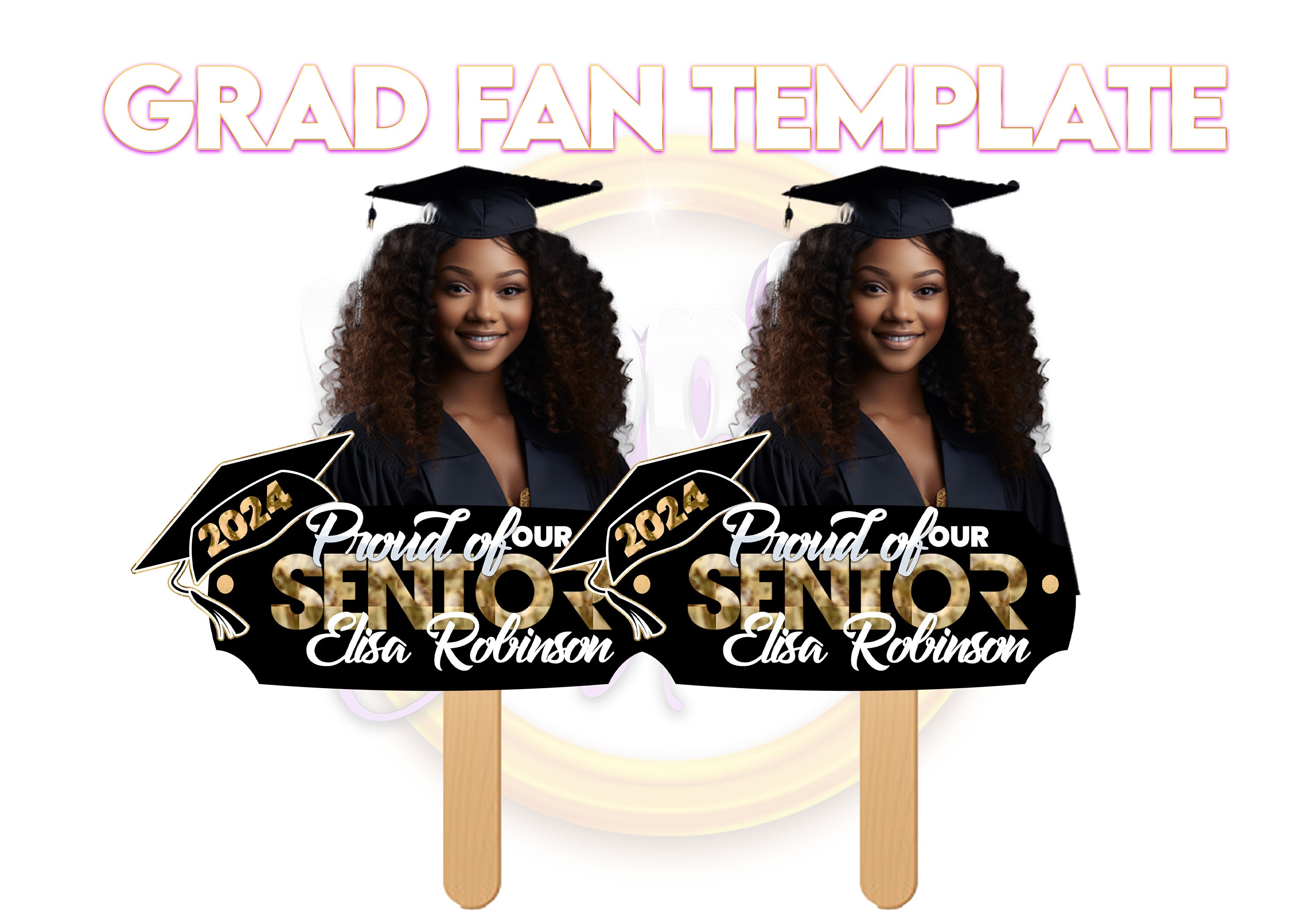 Editable Graduation Fan Template DIY Template - Etsy
