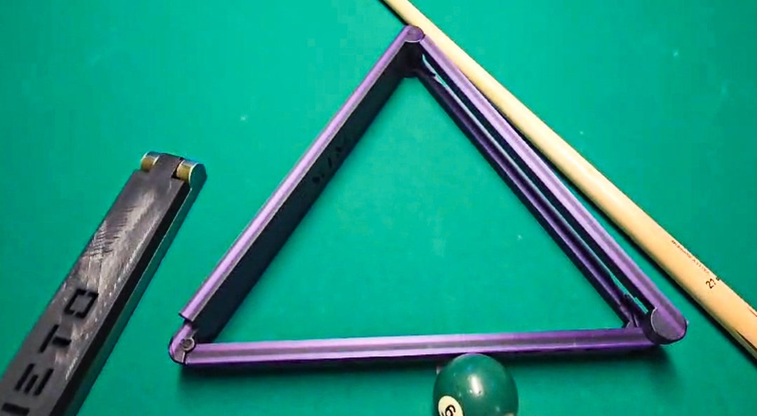 Foldable Pool Ball Rack Foldable Pool Triangle 3D Printed Customizable ...