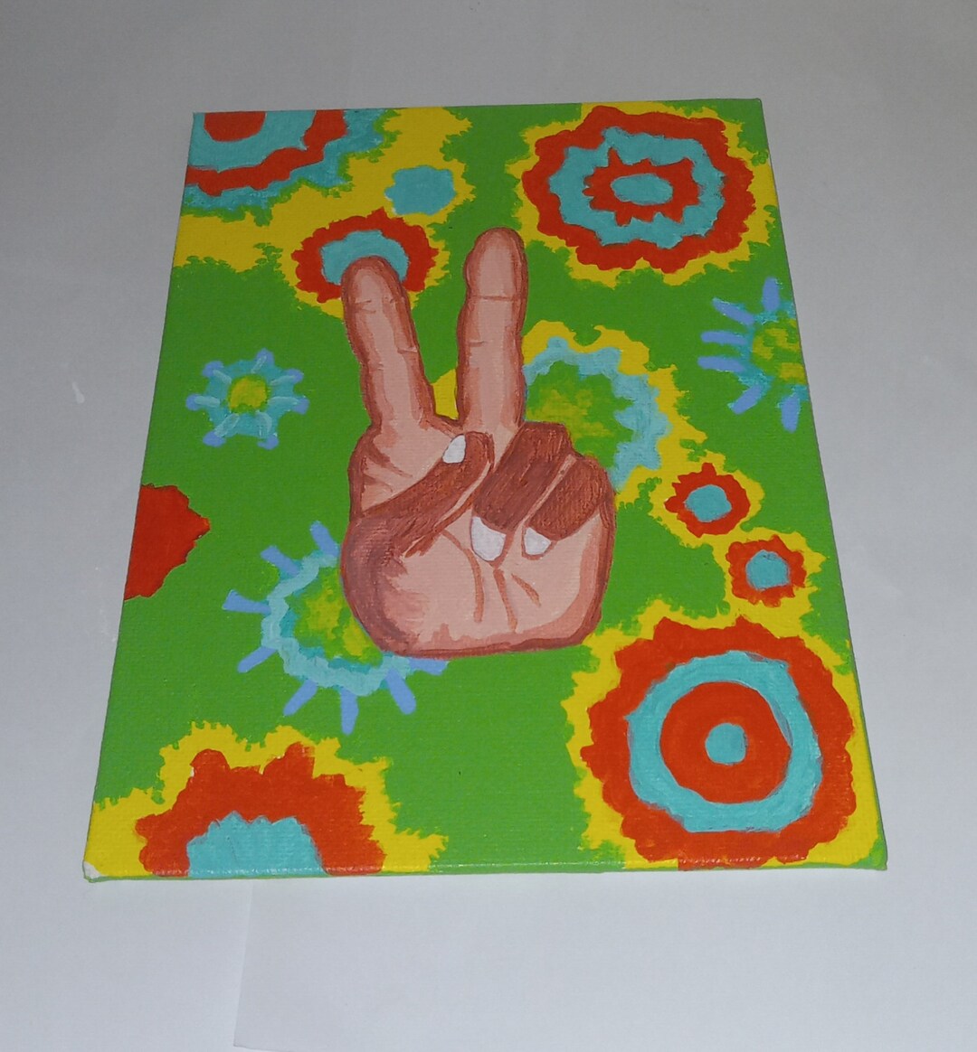 Original Peace Sign Acrylic Painting - Etsy