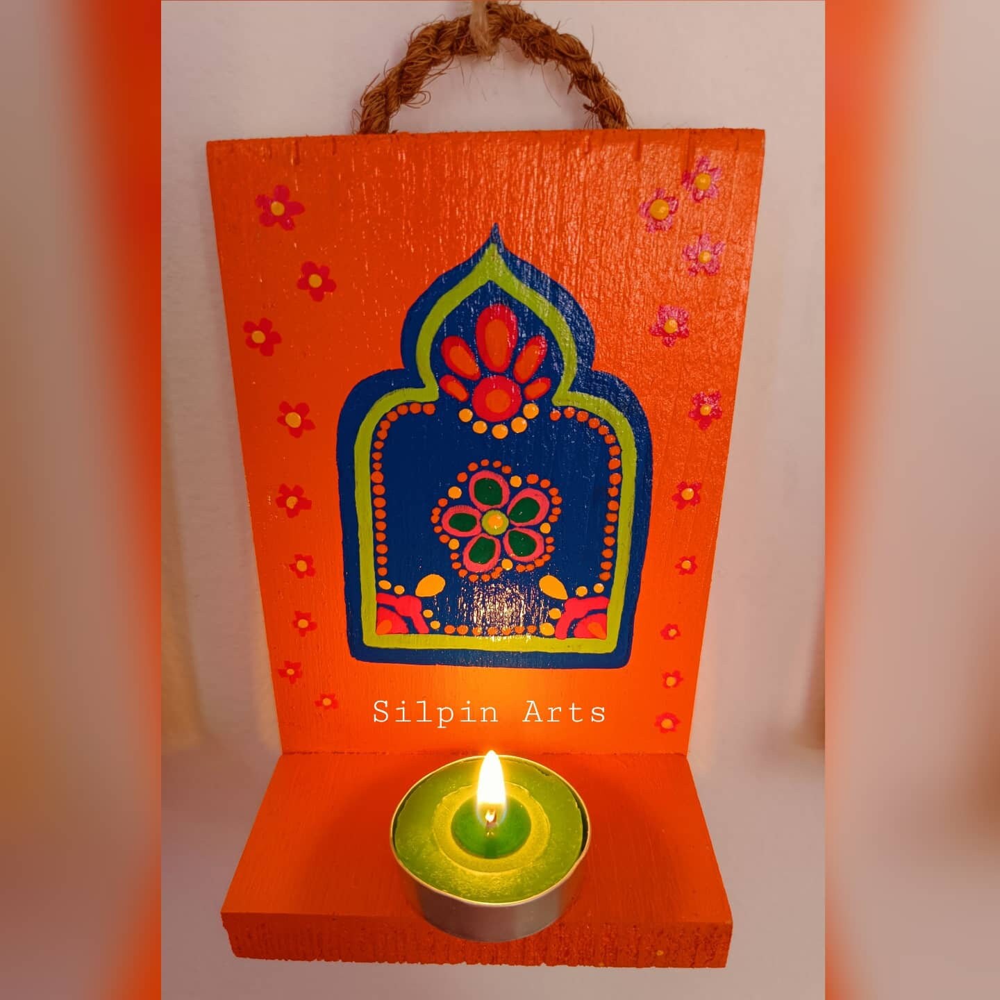 Diya Stand for Diwali Candle Stand Indian Artwork on Wood - Etsy UK
