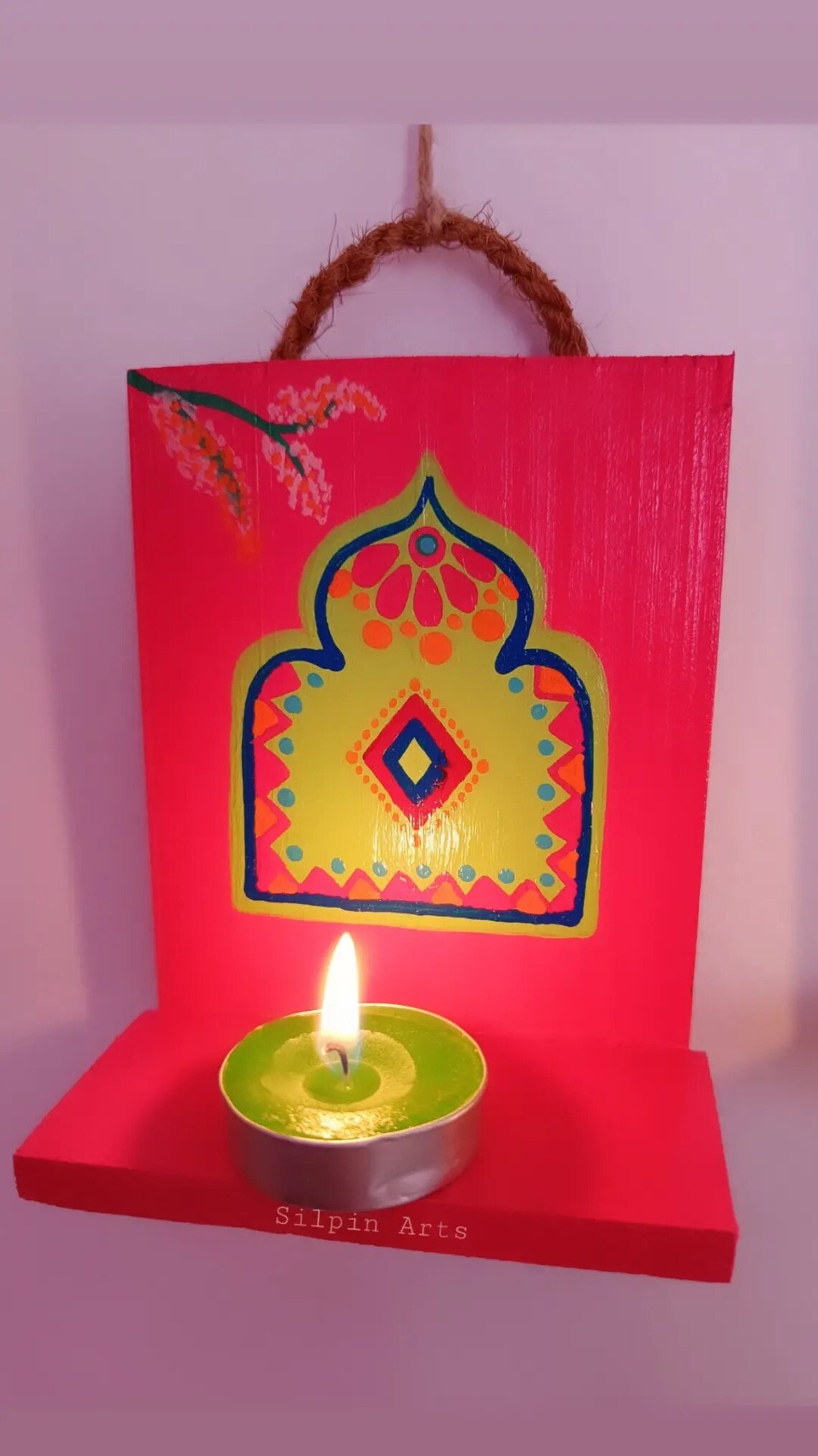 Diya Stand for Diwali Candle Stand Indian Artwork on Wood - Etsy UK
