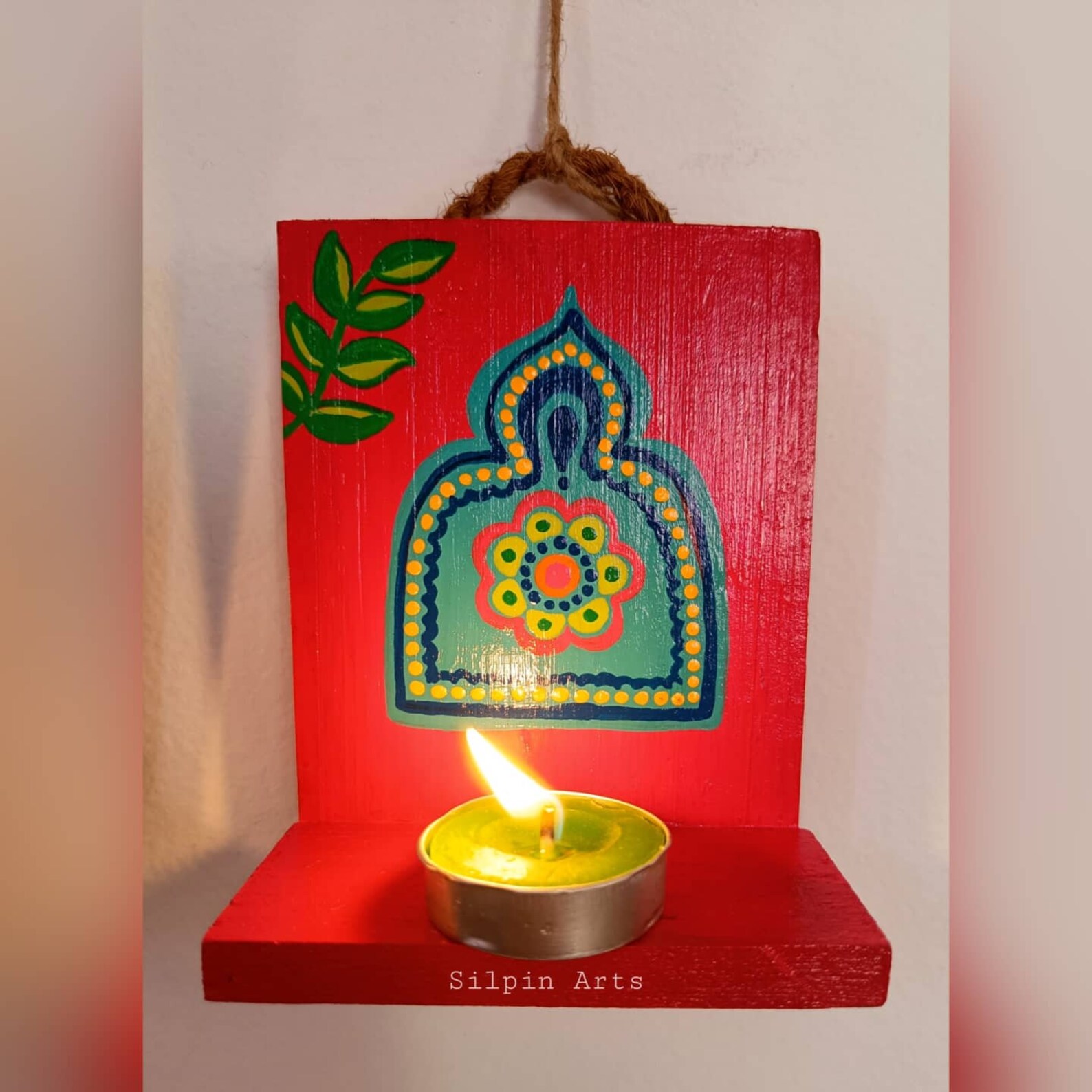 Diya Stand for Diwali Candle Stand Indian Artwork on Wood - Etsy UK