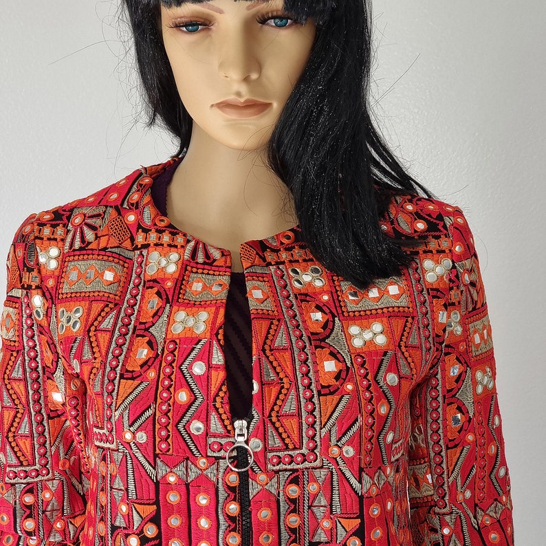 Last Few of This Fiery Red-orange Banjara Jacket With Faux Mirror Work ...