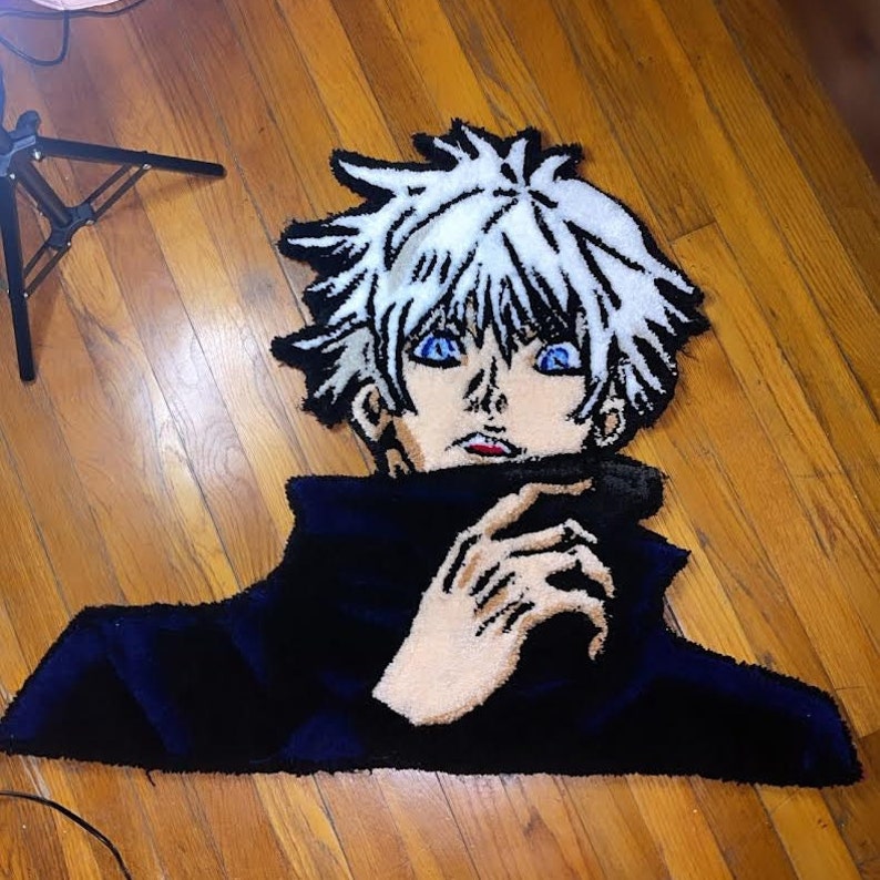 Satoru Gojo Tufted Rug Anime Rug JJK Anime Handmade Rug Custom Rug Home ...