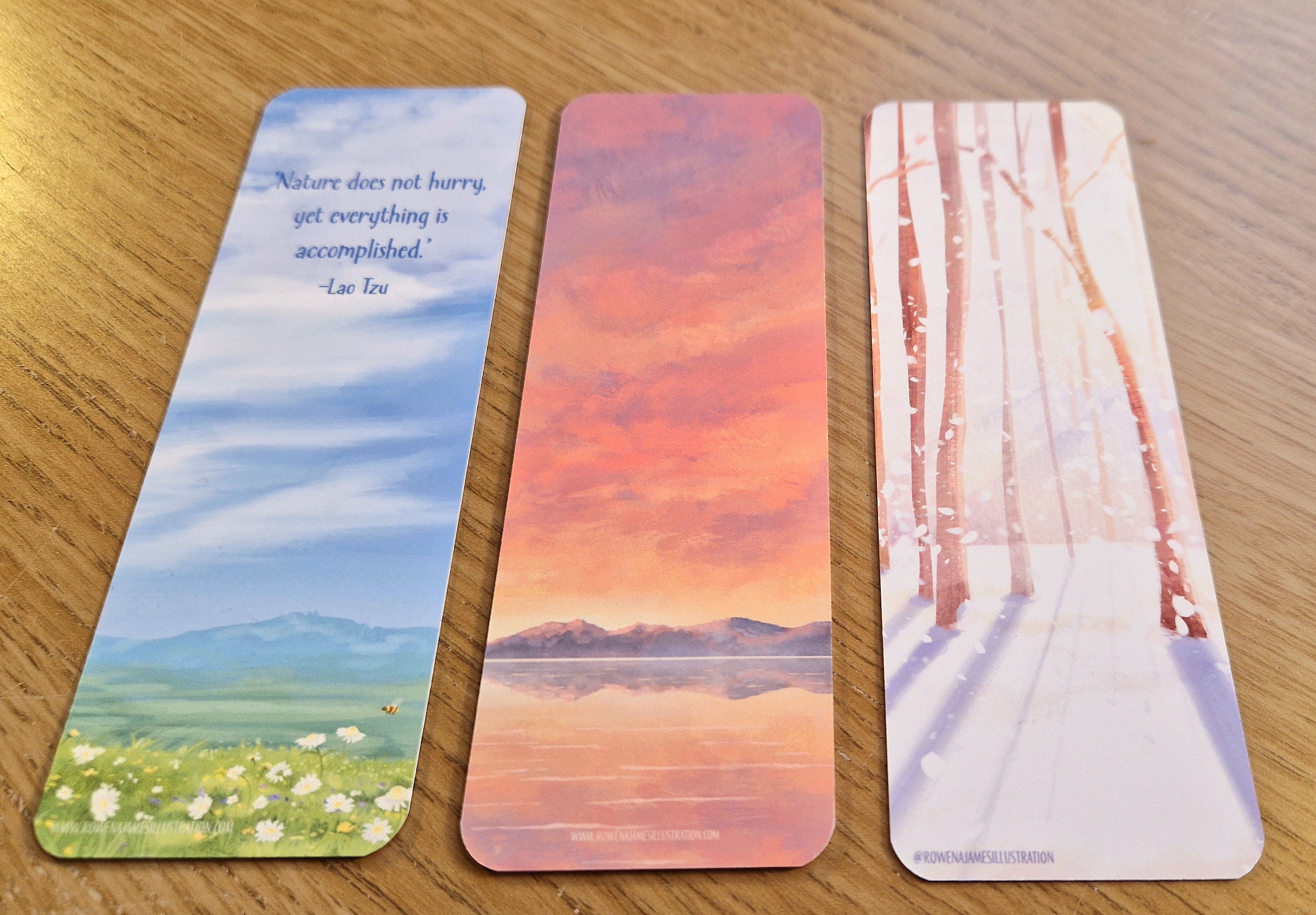 ILLUSTRATED BOOKMARKS- Landscape Illustration- Printed Onto Soft Touch ...