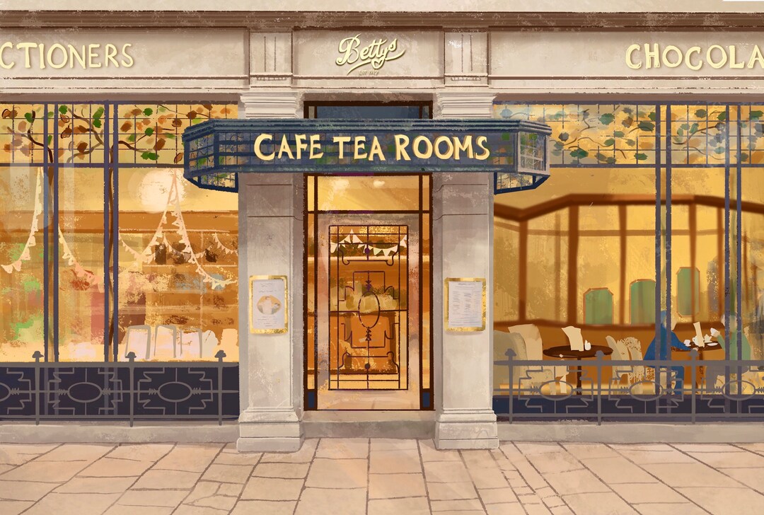 Betty's Cafe Tea Rooms - York - Digital Illustration Art Print - Wall ...