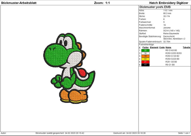 Yoshi Mario Embroidery File Patch Pes Vp3 Dst Jef Xxx Exp - Etsy