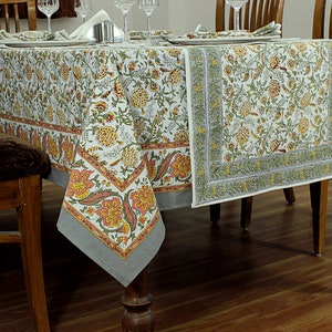 Grey and White Indian Block Floral Print 100% Pure Cotton Cloth ...