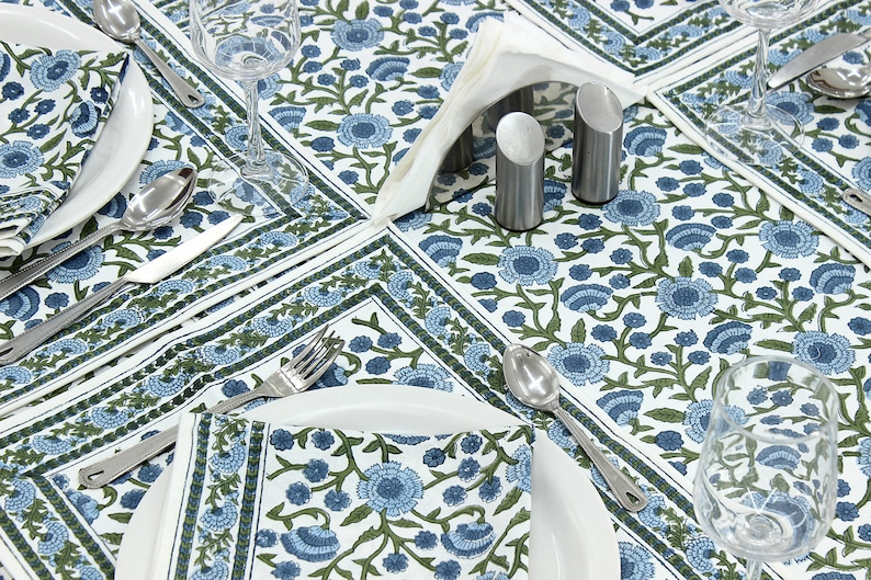 Blue and White Wedding Party Tablecloth Dining Table Linens - Etsy