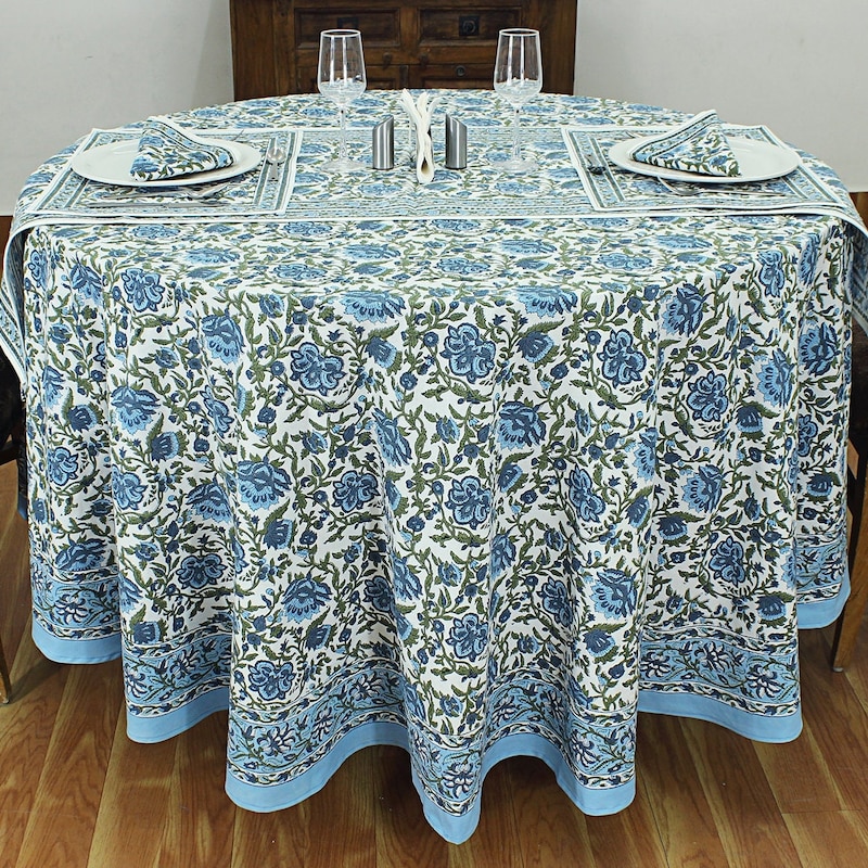 Blue Table Cloth - Etsy