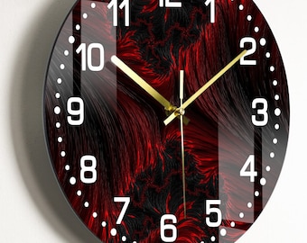 Red Wall Clock - Etsy