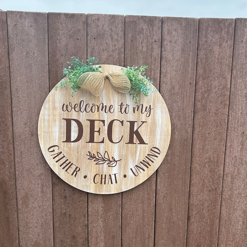 Welcome to the Deck Sign - Etsy