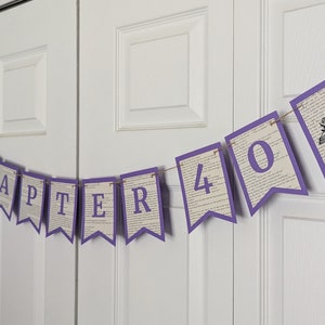 Custom Book Themed Birthday Banner | Next Chapter Banner | Black and ...