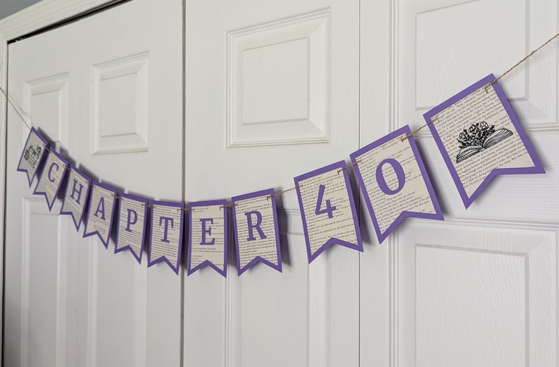 Custom Book Page Birthday Banner: Next Chapter Bookish Party Decor - Etsy