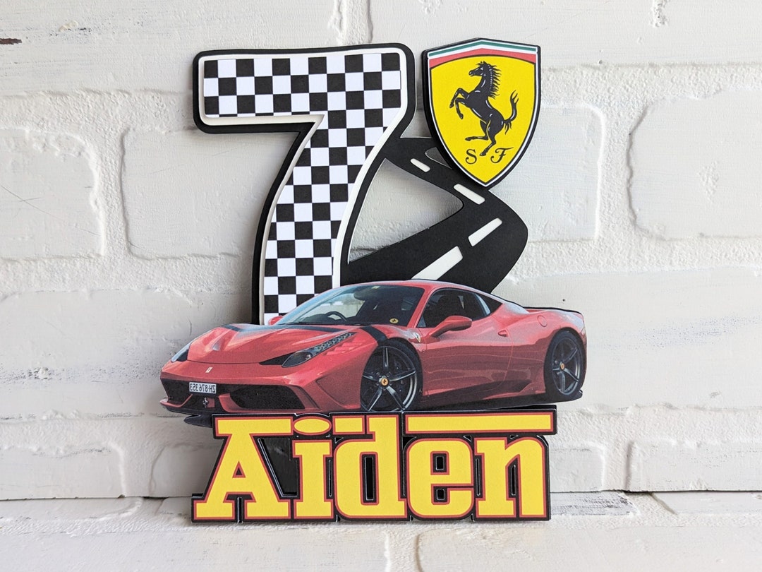 Personalized Ferrari Cake Topper: Luxury Car Birthday Party Decor - Etsy