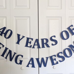 40th Birthday Banner | 40 Years of Awesome | 1984 Banner | 40th Party ...
