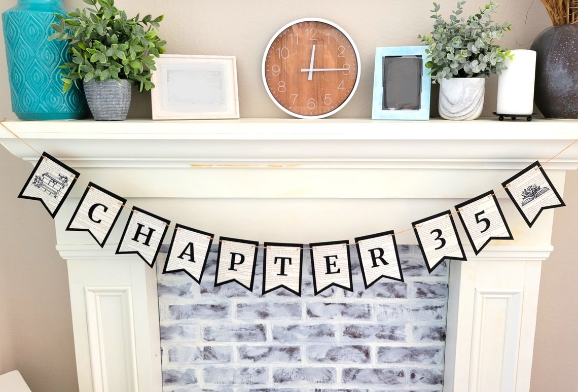 Custom Book Page Birthday Banner: Next Chapter Party Decor - Etsy