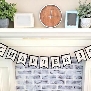 Custom Book Themed Birthday Banner | Next Chapter Banner | Black and ...