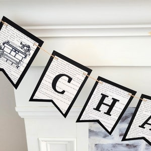 Custom Book Themed Birthday Banner | Next Chapter Banner | Black and ...