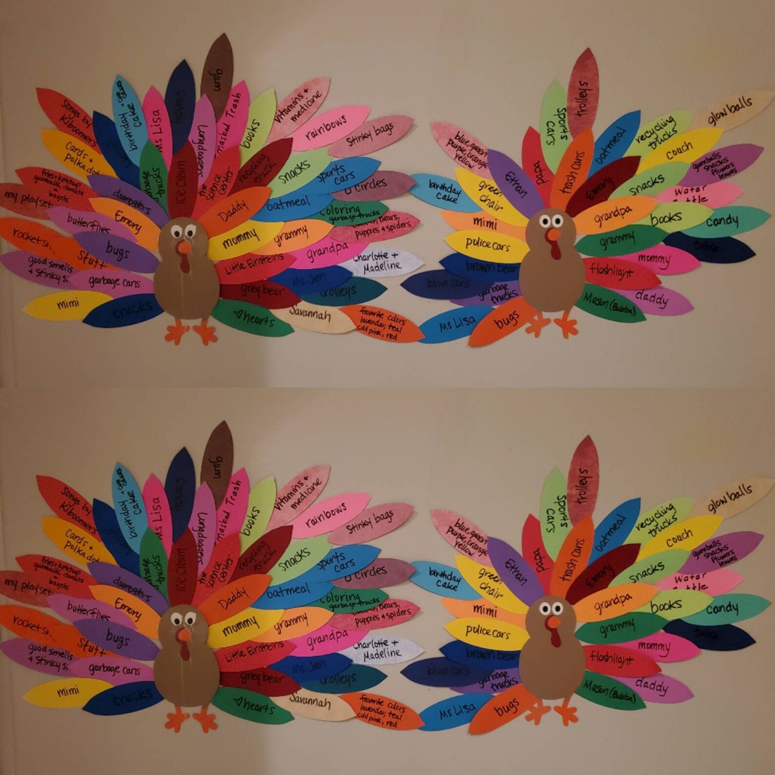 Thankful Turkey DIY Craft Large Colorful Kids Craft - Etsy