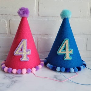 Birthday Hat 4th Birthday Hat Boys and Girls Birthday Hats Custom Color ...