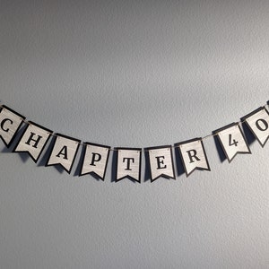 Custom Book Themed Birthday Banner | Next Chapter Banner | Black and ...