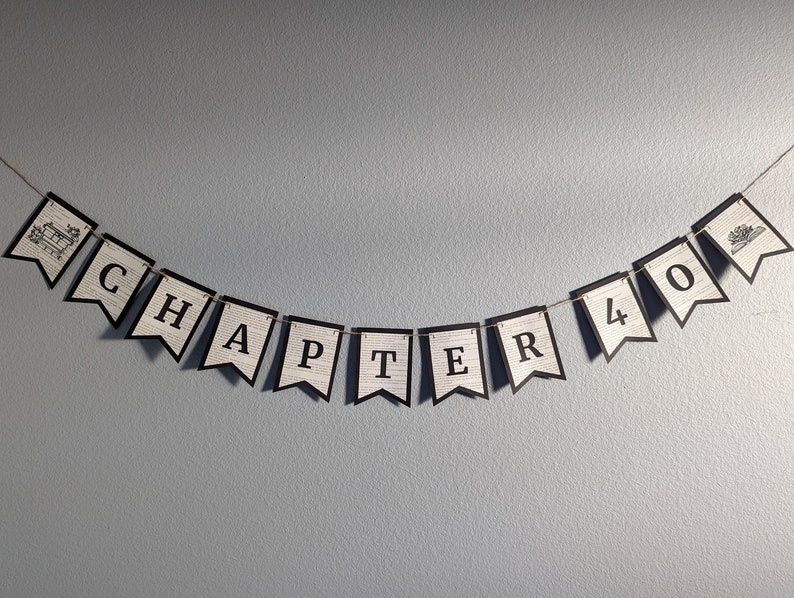 Custom Book Page Birthday Banner: Next Chapter Bookish Party Decor - Etsy