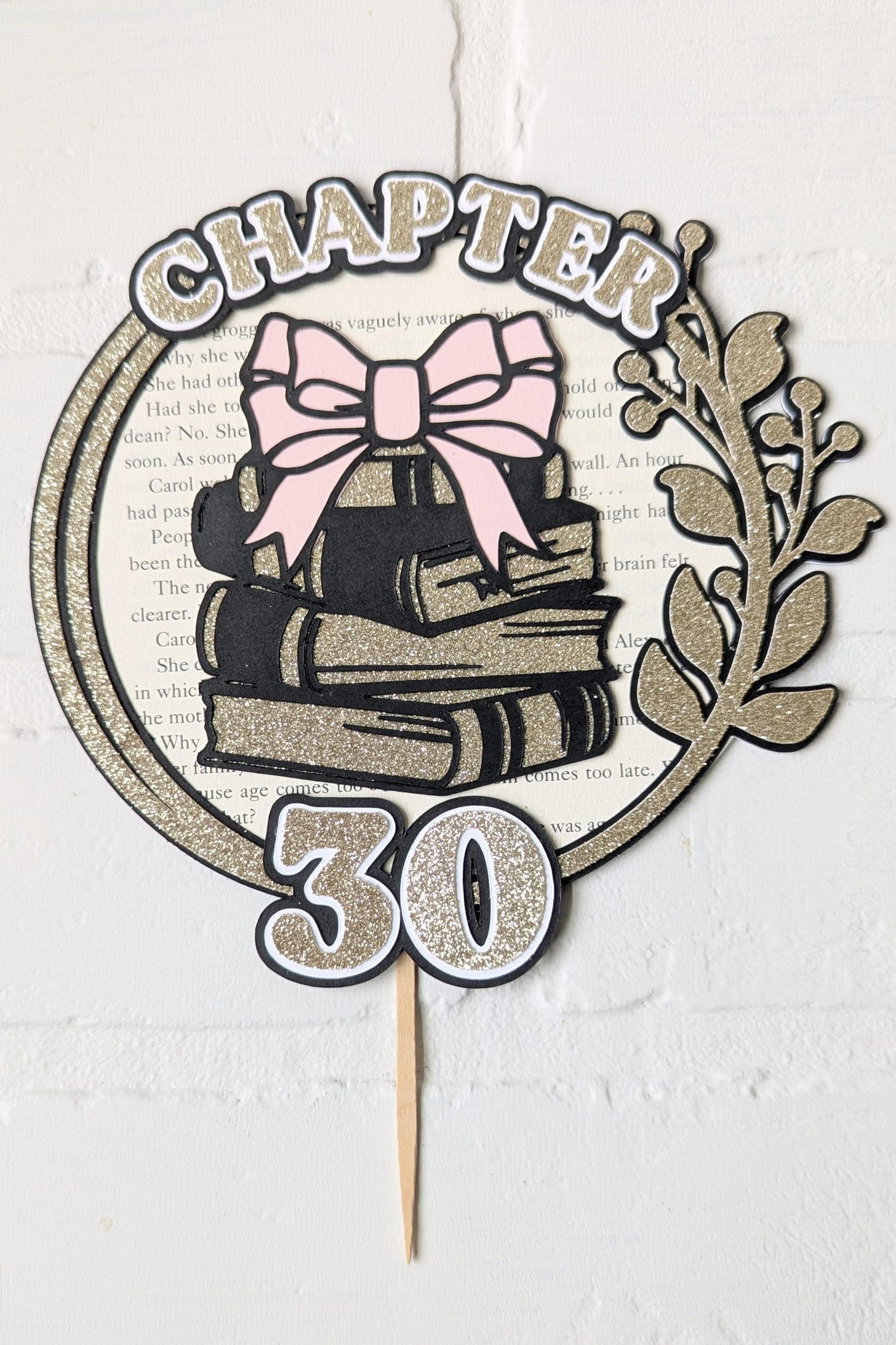 Book Themed Birthday Cake Topper: Chapter 40 Decor - Etsy