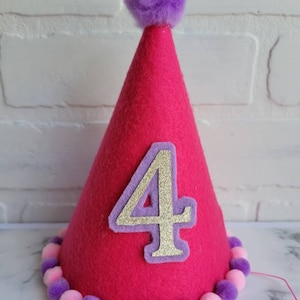 Birthday Hat 4th Birthday Hat Boys and Girls Birthday Hats Custom Color ...