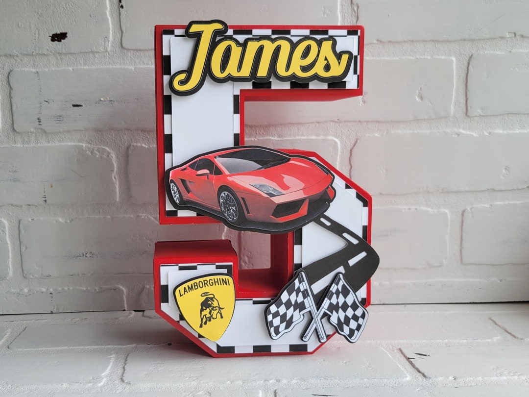 Race Car Birthday Party Decoration Boys Sports Car Birthday Centerpiece ...