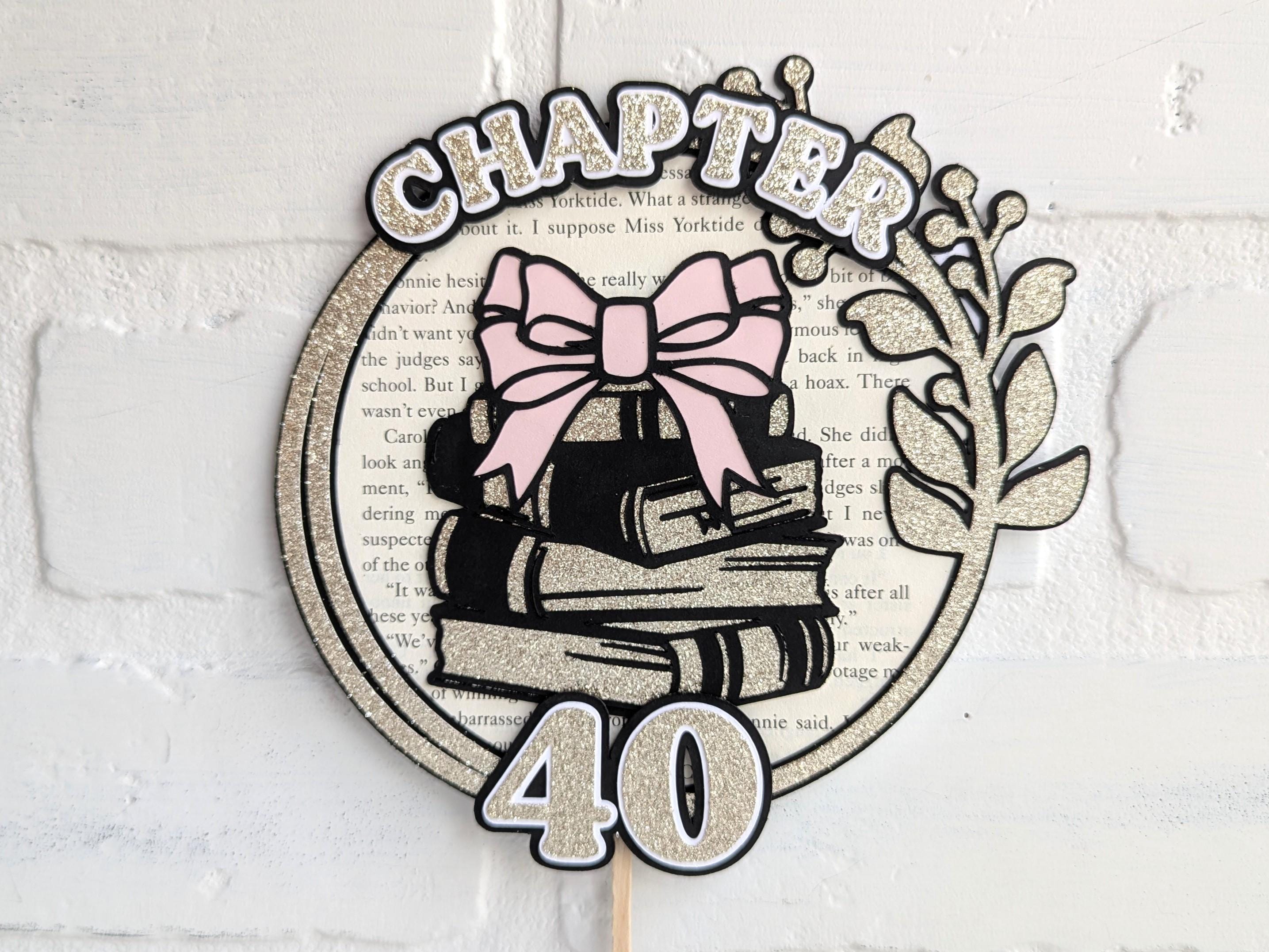 Book Themed Birthday Cake Topper: Chapter 40 Decor - Etsy