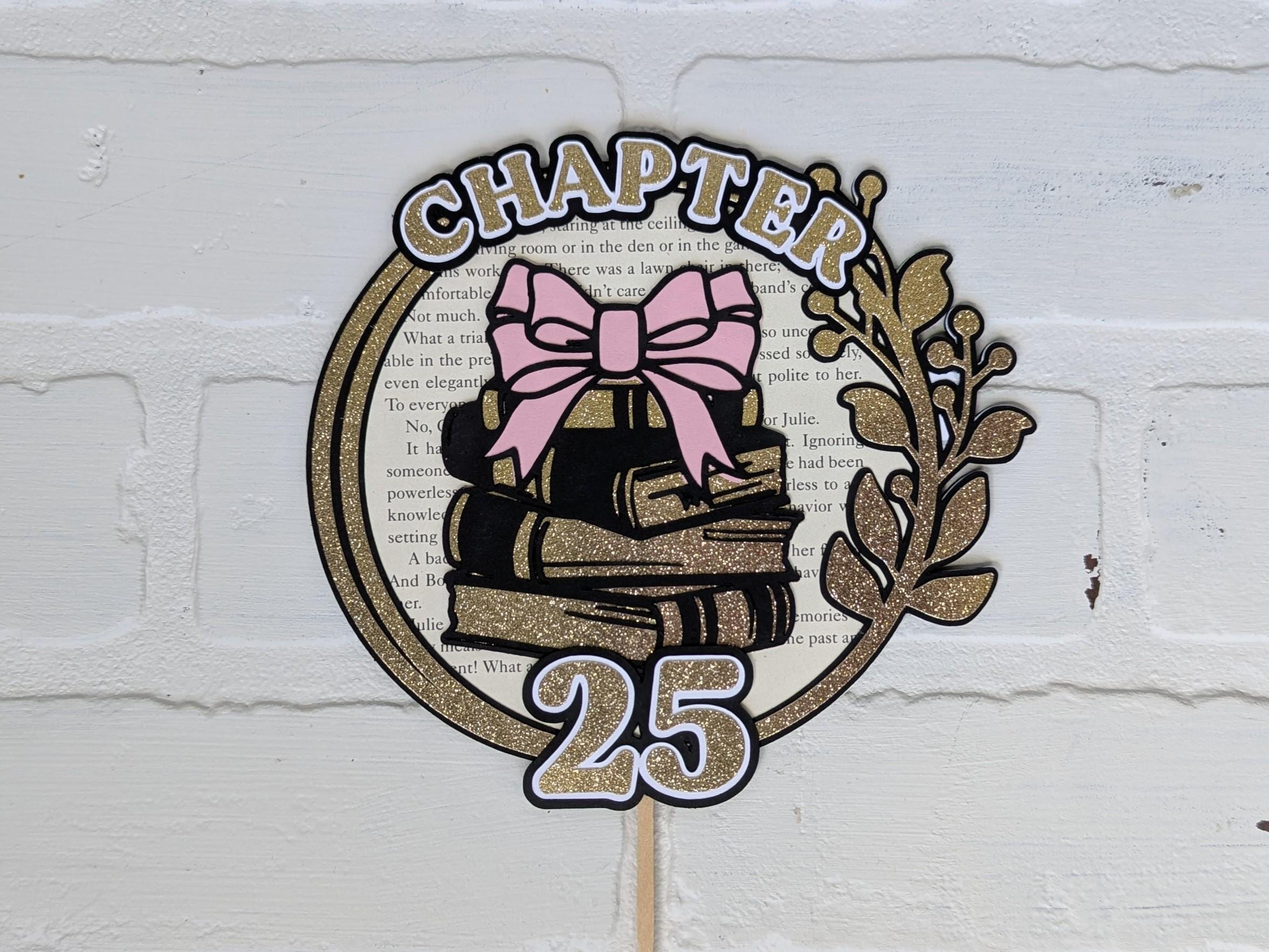 Book Themed Birthday Cake Topper: Chapter 40 Decor - Etsy