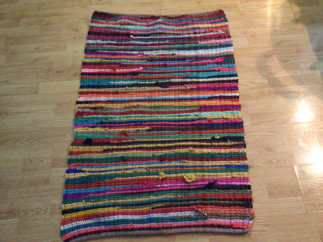 Beautiful Colorful Handmade Rug, Multi Colored Rug, Vintage Colorful ...