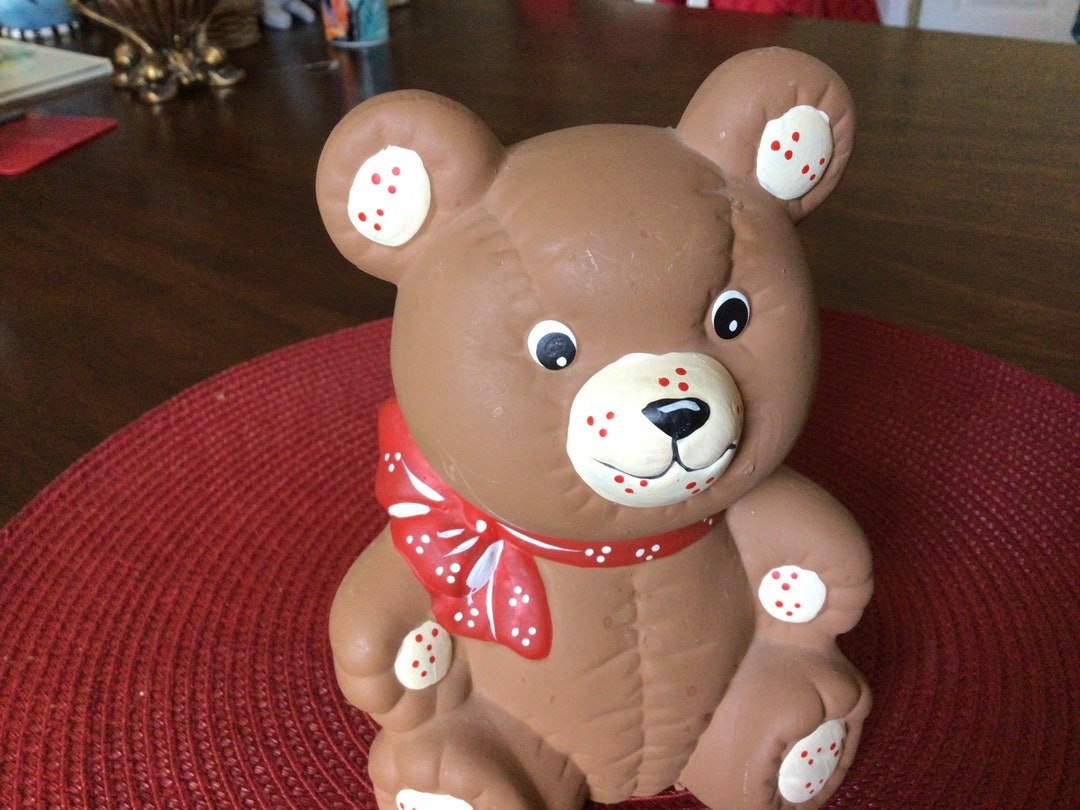 Vintage Hand Painted Teddy Bear Piggy Bank: Children's Coin Bank - Etsy