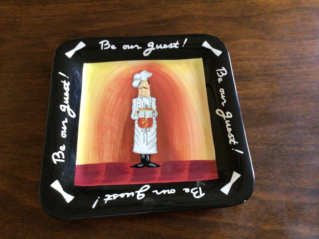 Italian Chef Dinner Plate, Vintage Italian Chef Platter, Decorative ...
