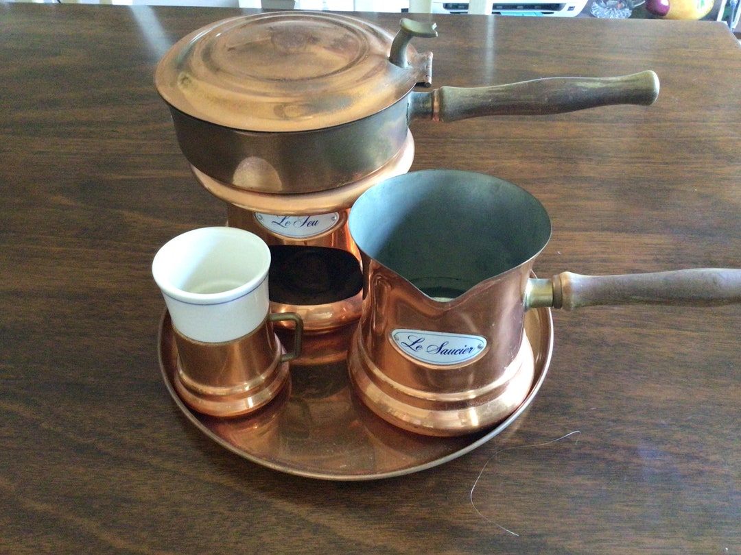 Copper Turkish Copper Ibrik Coffee Set Made by Teleflora, Le Saucier ...