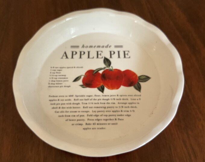 Vintage Apple Pie Plate Made by Jo-ann Stores , Ceramic Pie Plate With ...