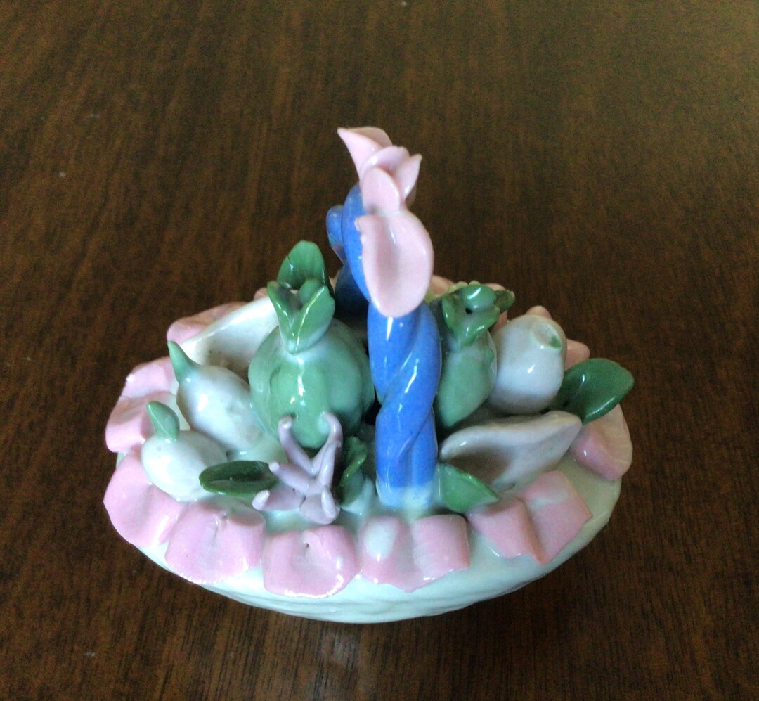 Petite Porcelain Basket Small Porcelain Basket Miniature - Etsy