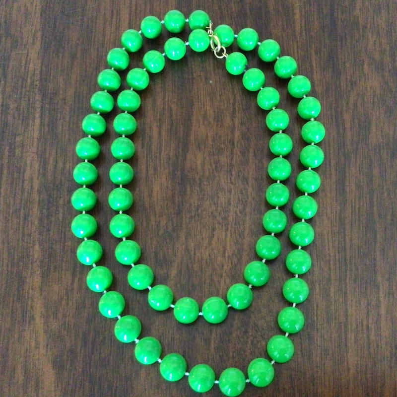 Green Bead Necklace - Etsy