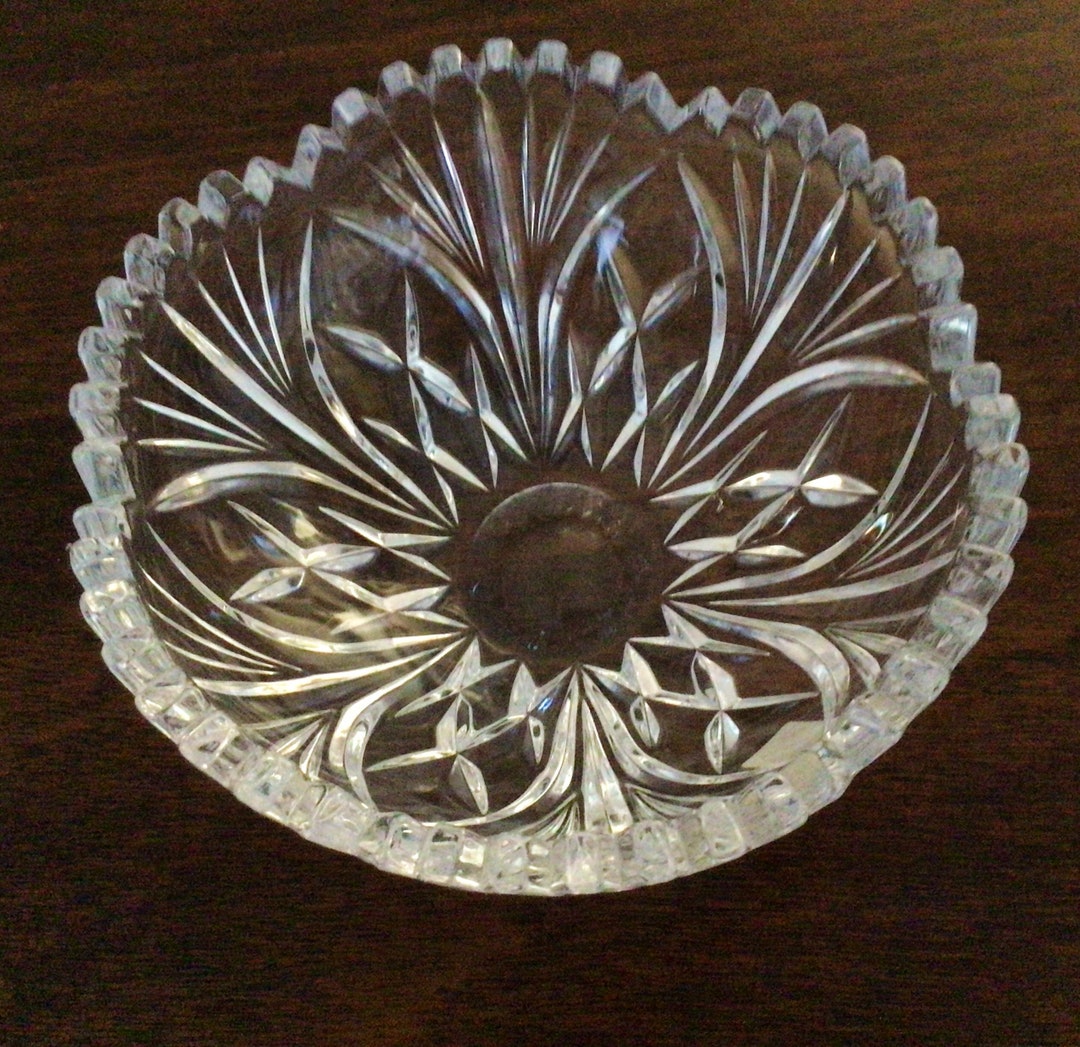 Small Crystal Bowl, Vintage Lead Crystal Bowl, Serving Bowl, Crystal ...