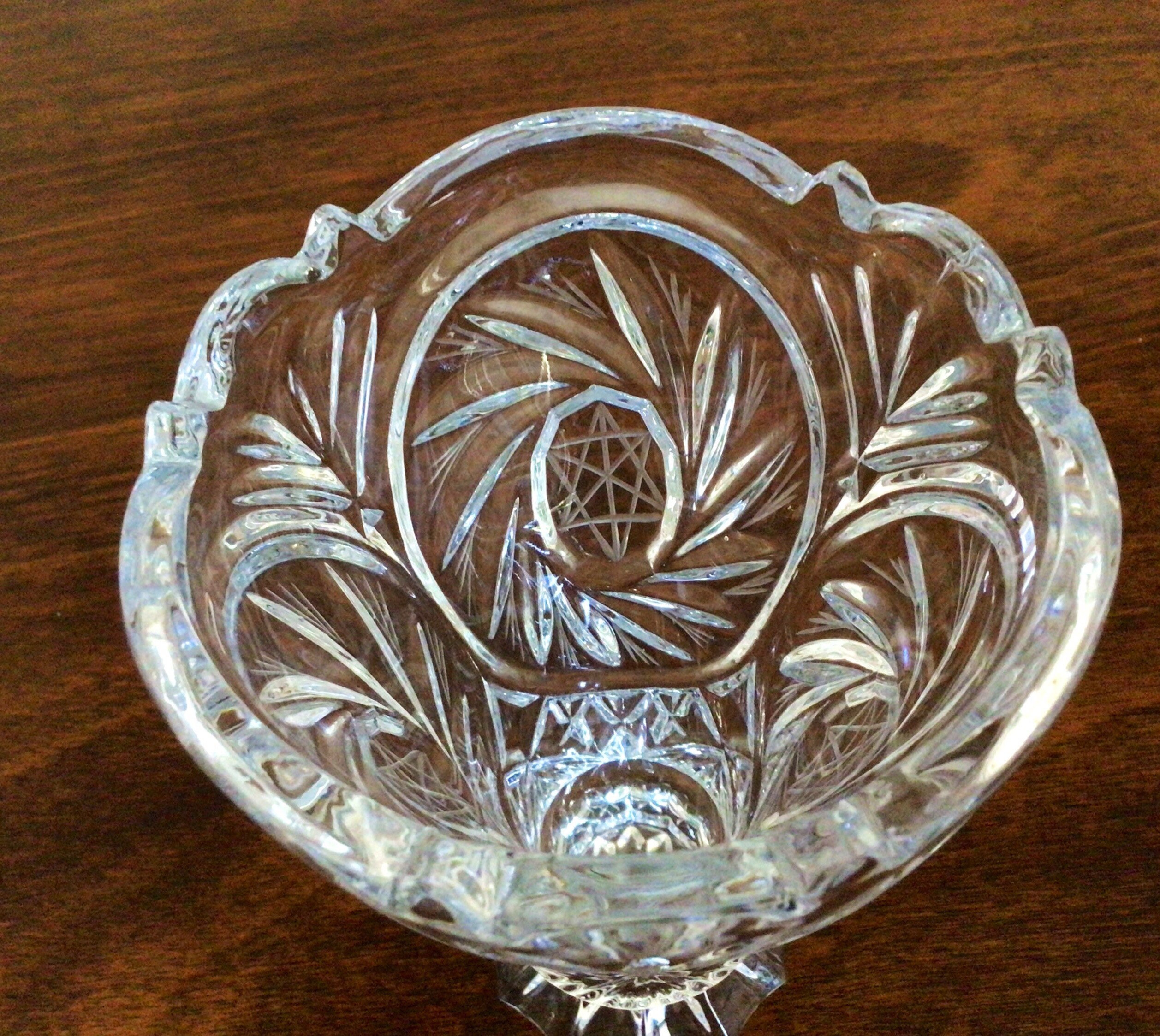 Vintage Crystal Vase Pinwheel Crystal Vase Vintage Crystal - Etsy