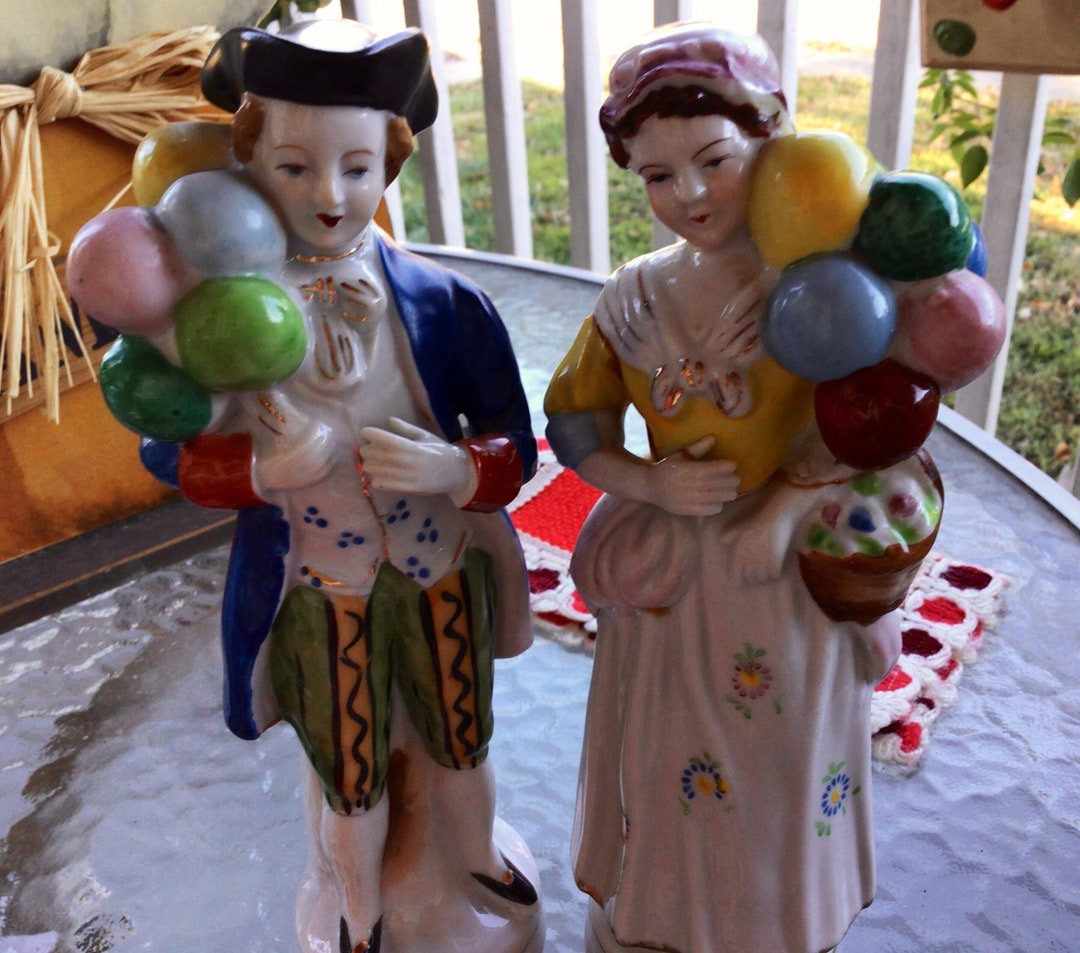 Ballon Man and Ballon Lady by L&M Inc, Vintage Figurine, Balloon Man ...