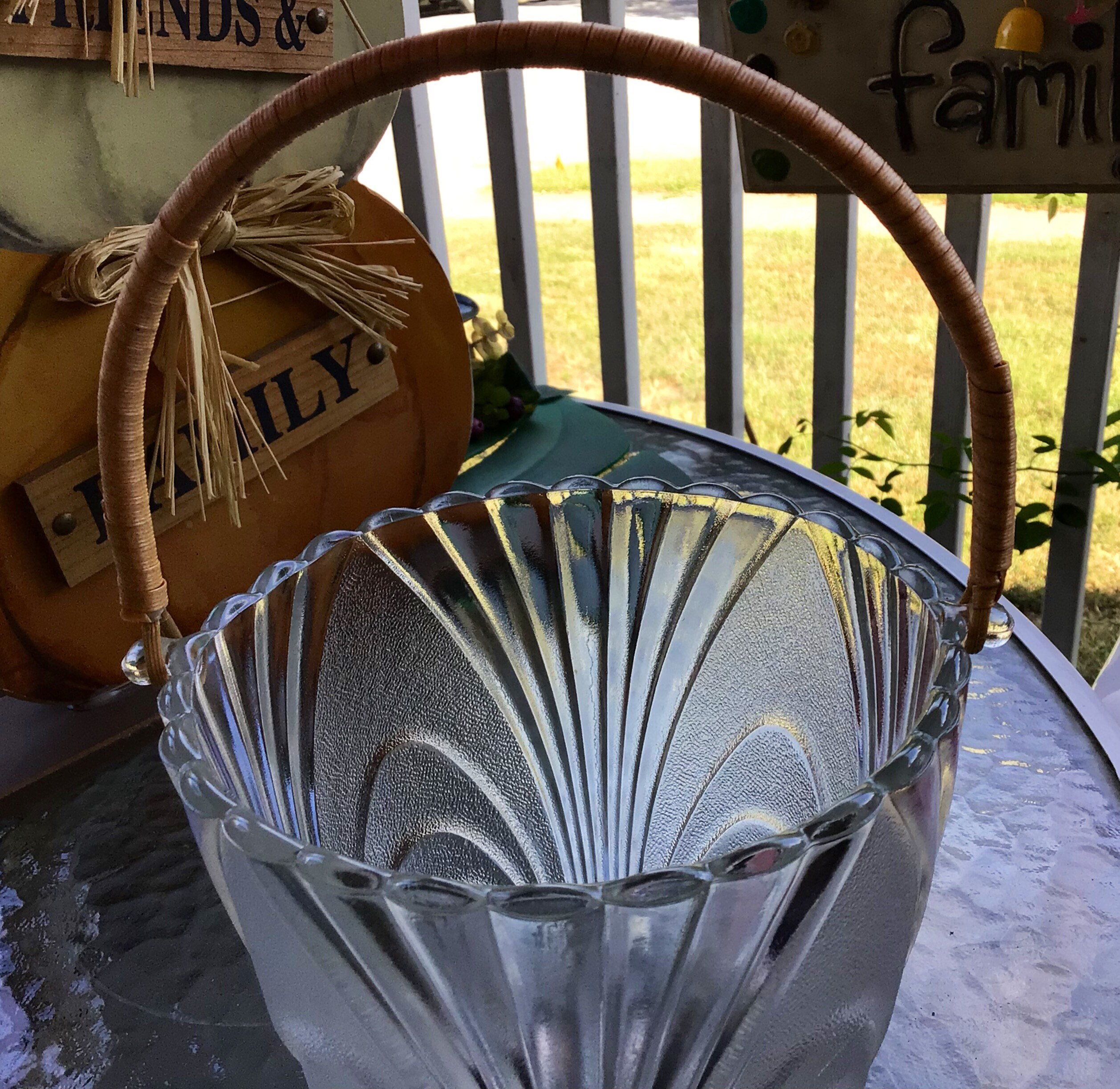 Crystal Glass Ice Bucket Vintage Ribbed Glass Ice Bucket Ice - Etsy