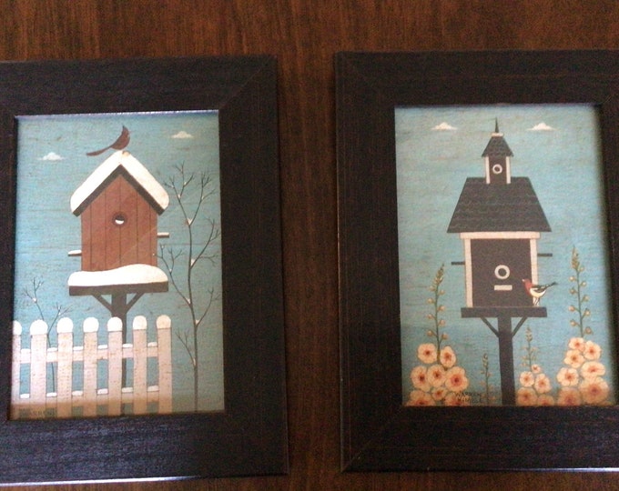 Set of Paintings by Warren Kimble, Birdhouses by Warren Kimble ...